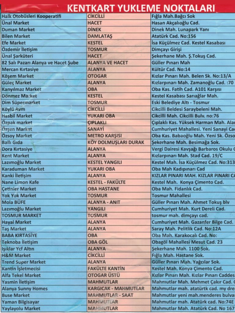 Alanya Public Transport - Visit Alanya - Final Destination on Holiday!